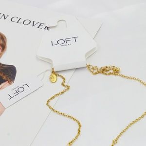 LOFT | Jewelry | Loft Gold Pave Bar Half Moon Necklace | Poshmark